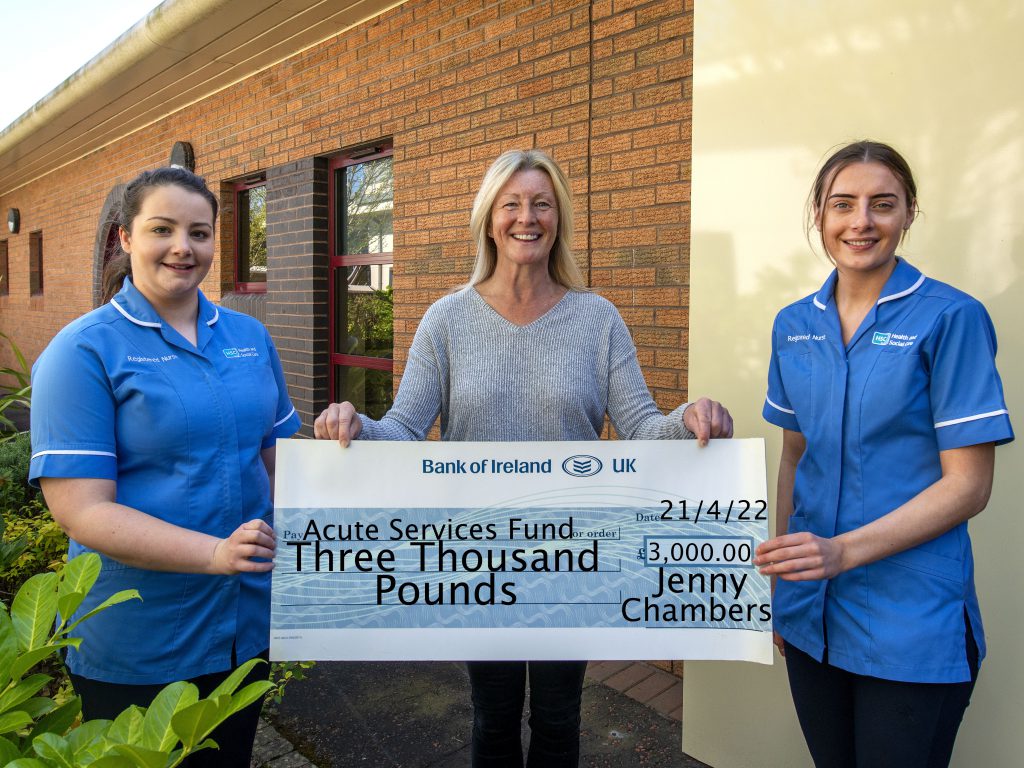 Jenny raises £3000 for the Mandeville unit | Southern Health & Social ...
